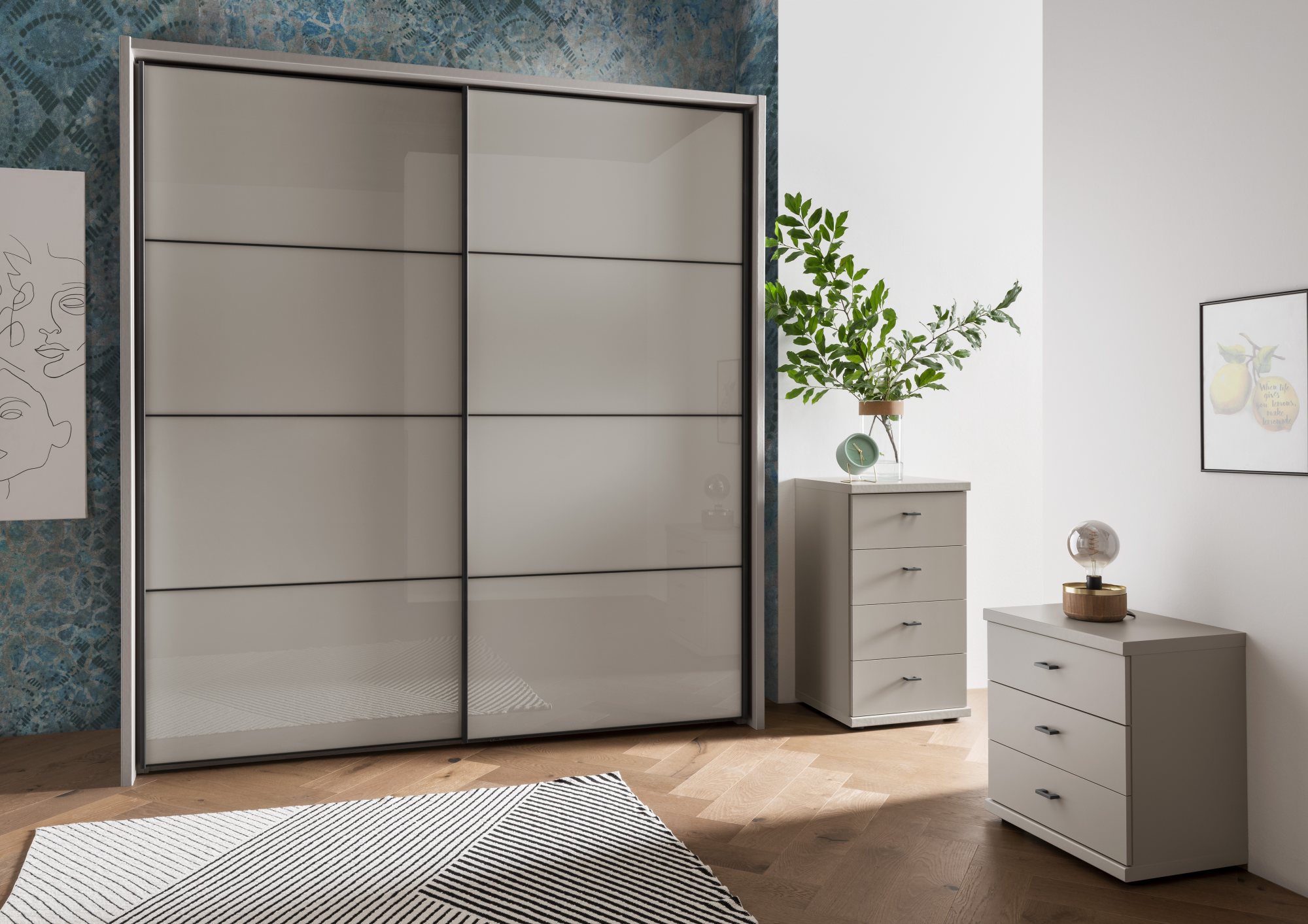 Callisto Plus 200cm Wide 2 Doors 4 Panel Front Wooden doors in carcase ...