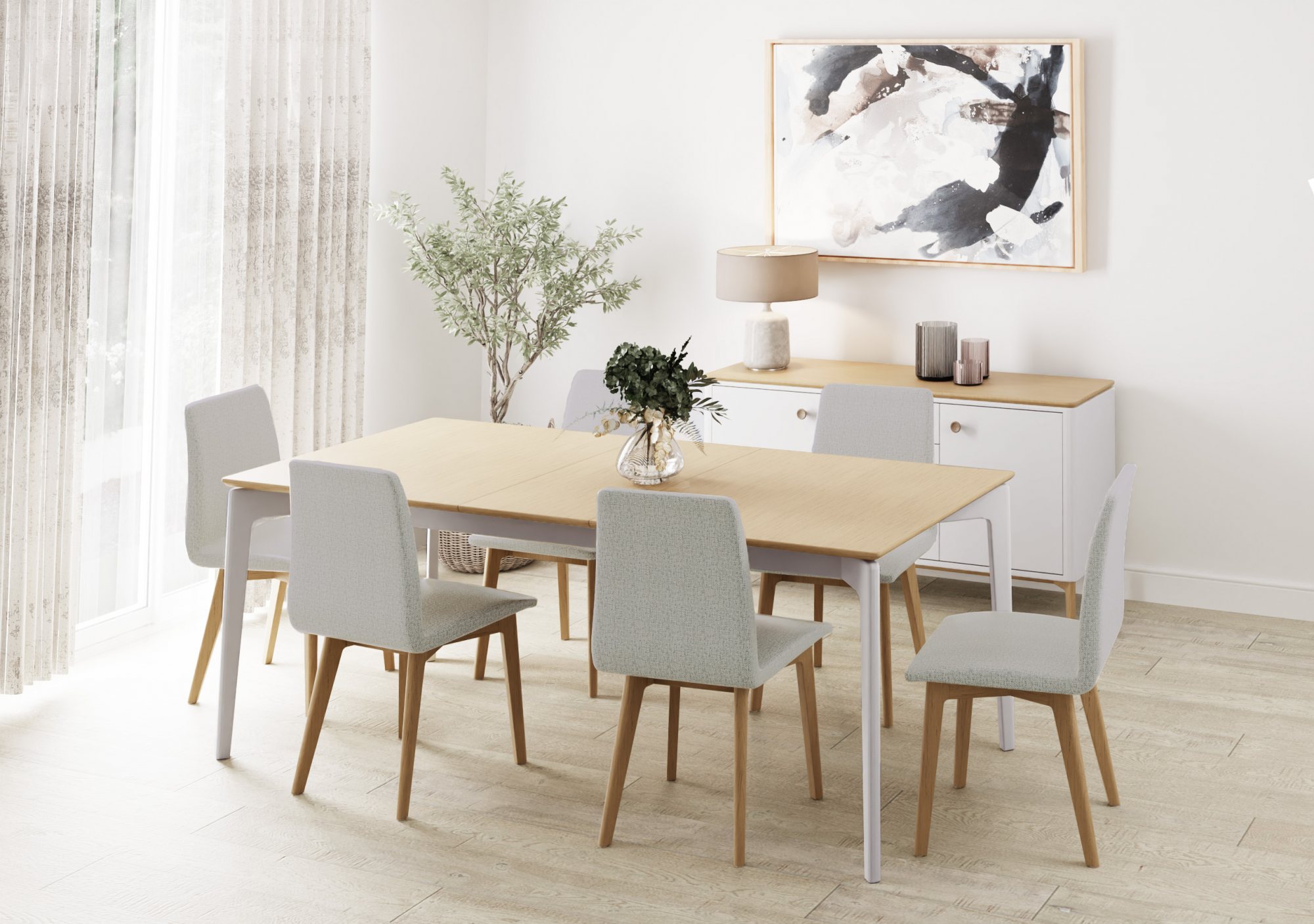 Larvik Dining Collection Dining Chair Fabric Light Grey - Hills ...