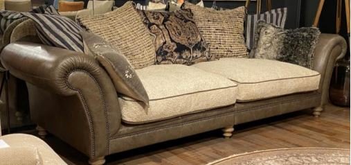 Tetrad Ruben Collection Grand Settee Austin Hide/ Berber Fabric - Hills ...