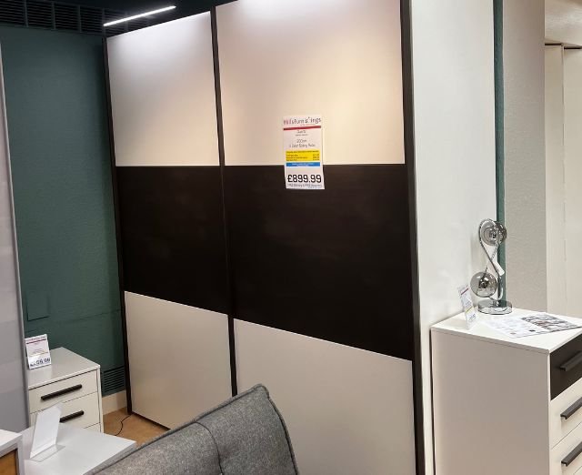 Quartz 200 cm Wide Sliding Wardrobe 1 x 5 Drawer Chest 2 x Bedside ...