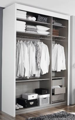 225cm Sliding Wardrobe with 197cm High Mirror Doors | Hills Furniture ...